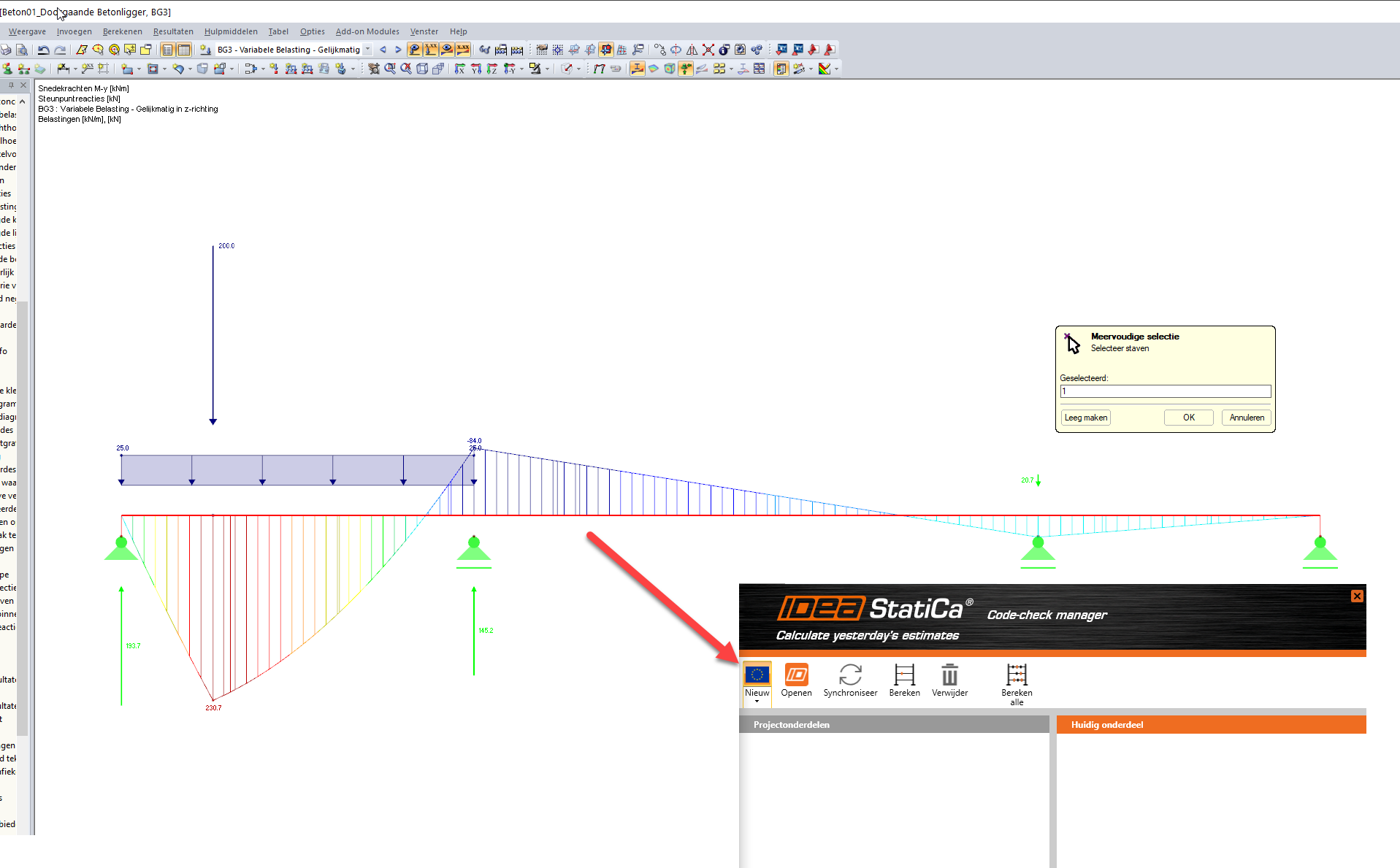 Concrete members in RFEM check in IDEA StatiCa BEAM and RCS | IDEA StatiCa