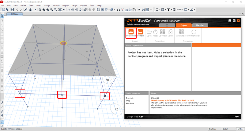 ETABS BIM link tutorial for connection design | IDEA StatiCa