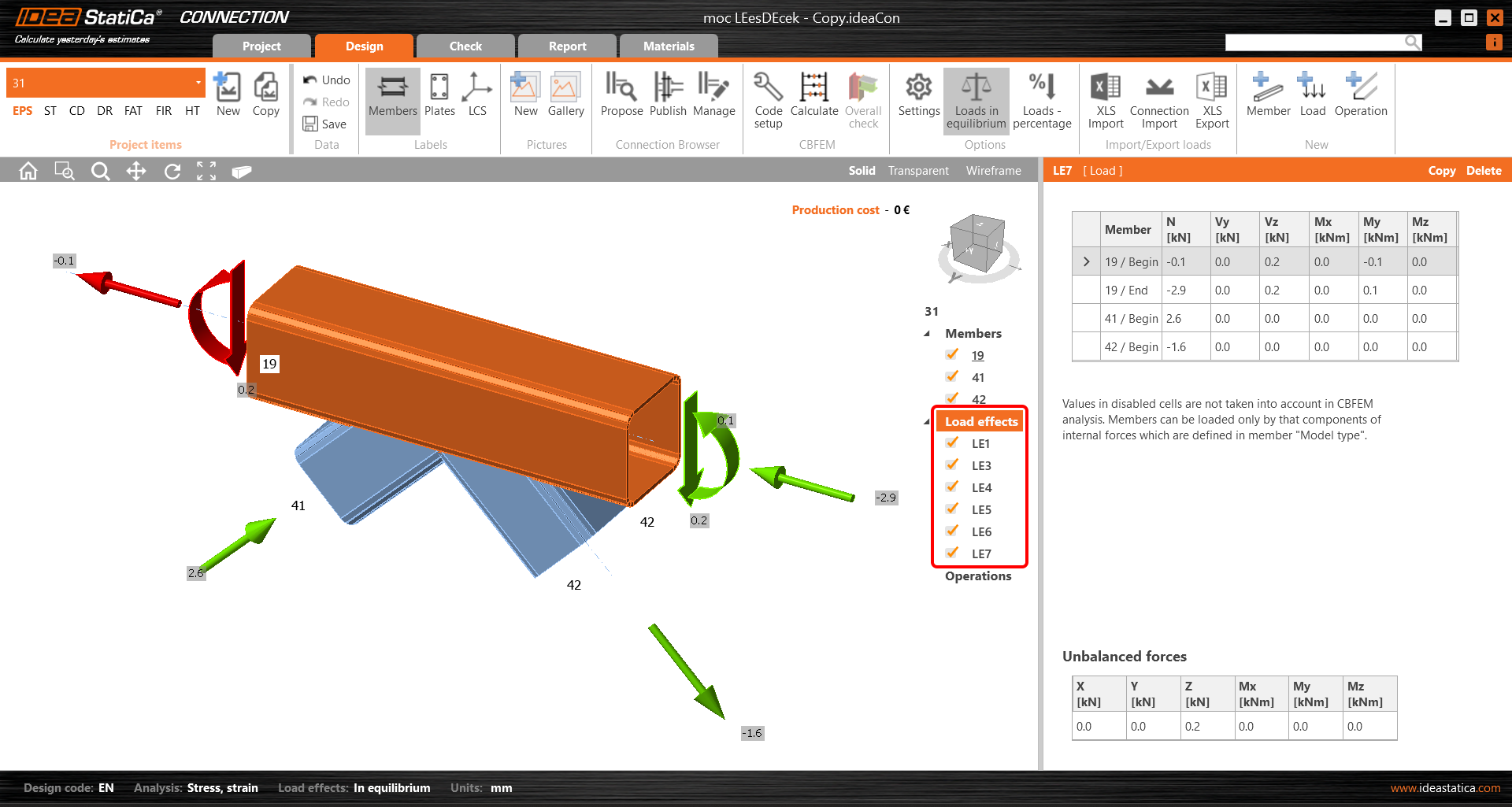 Extreme Load Selection in IDEA StatiCa | IDEA StatiCa