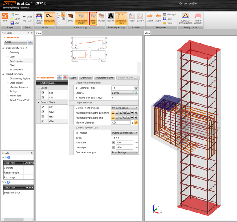 Reinforced column with a bracket (EN) | IDEA StatiCa