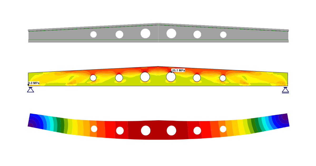 Prestressed beam with openings (EN) | IDEA StatiCa