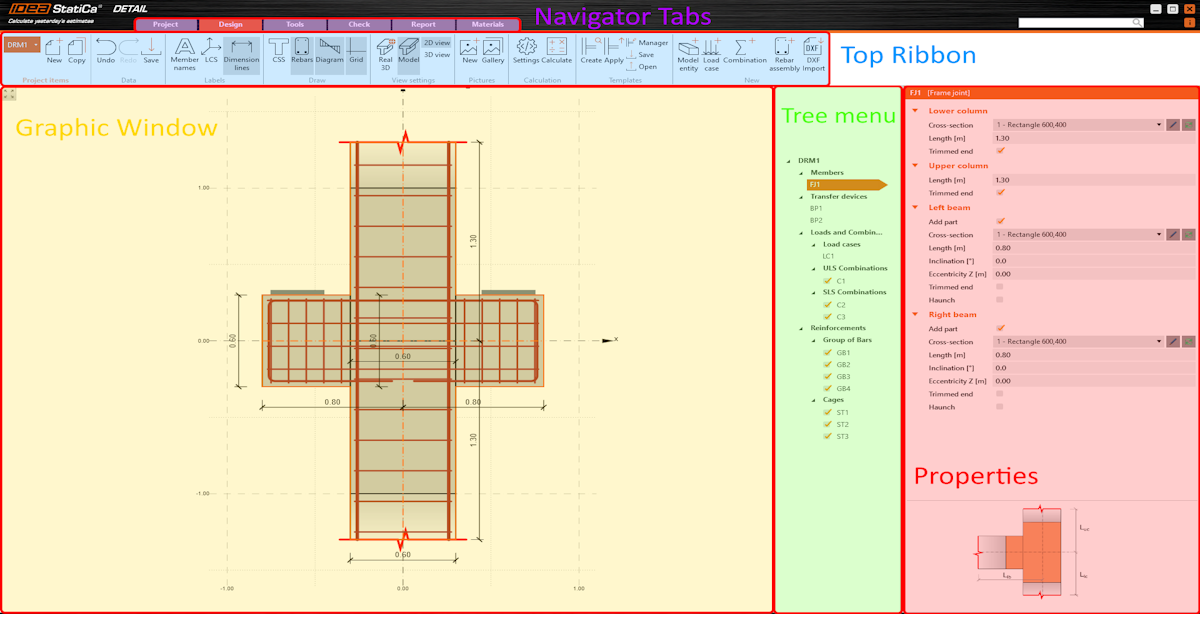 General interface in Detail application | IDEA StatiCa